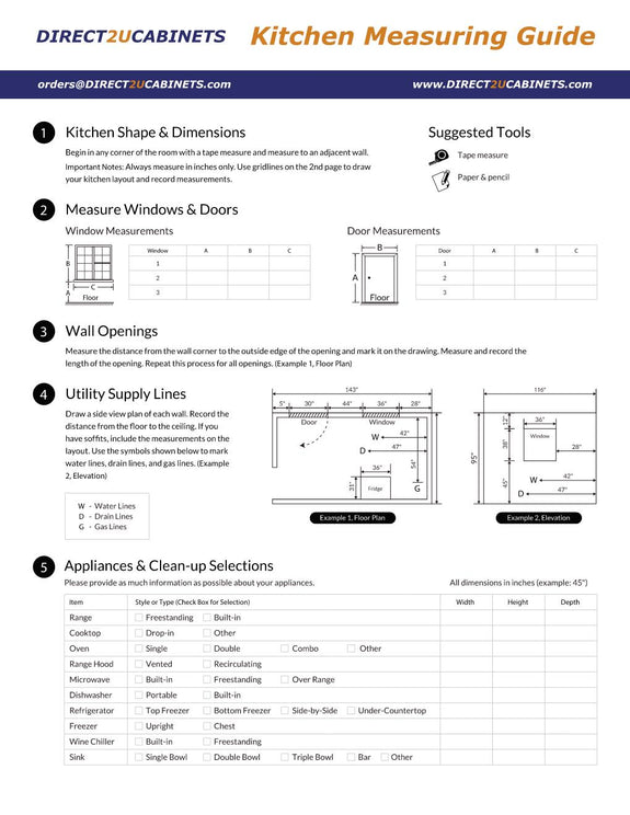 Kitchen Measuring Guide – DIRECT2UCABINETS
